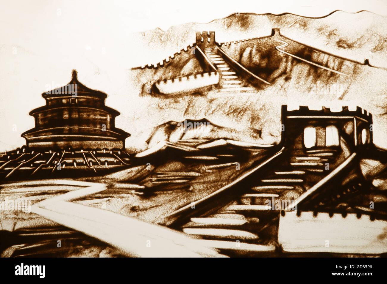 Sand painting creative Stock Photo - Alamy