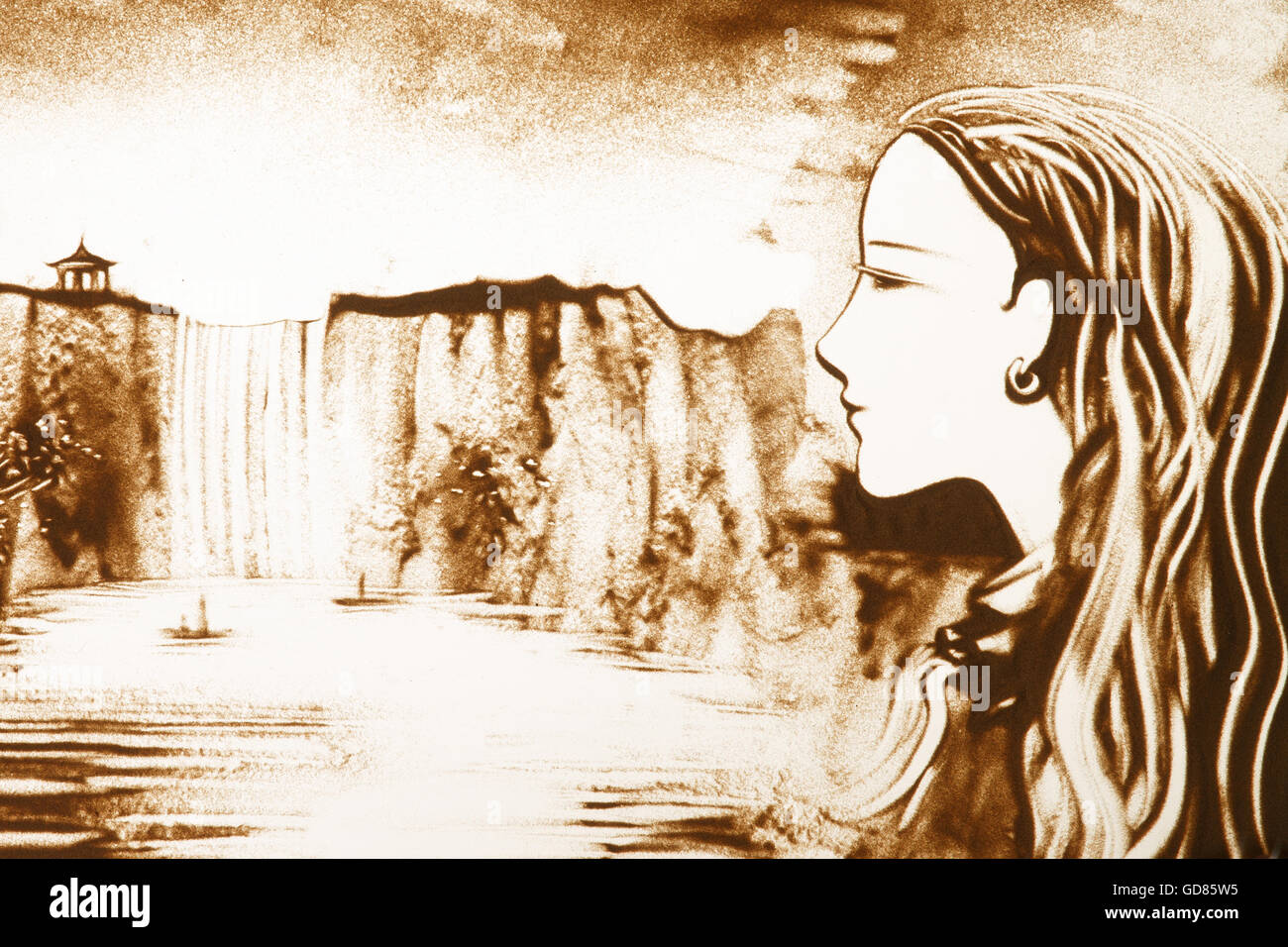 Sand painting creative Stock Photo - Alamy