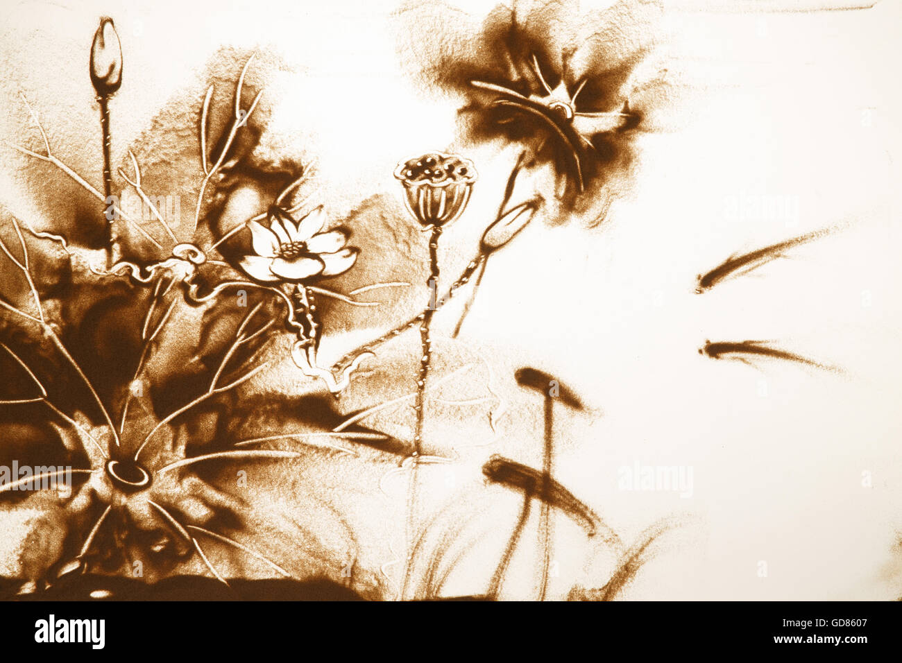 Sand painting creative Stock Photo - Alamy