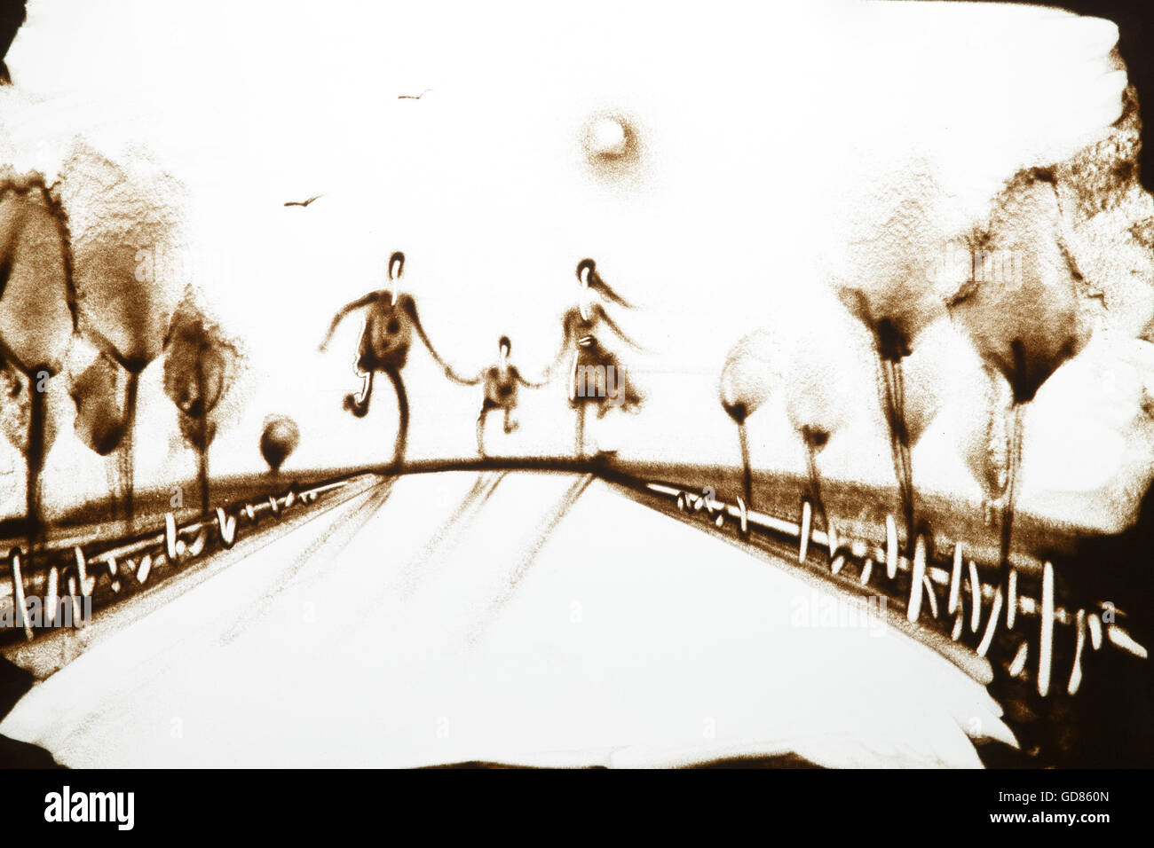 Sand painting creative Stock Photo - Alamy