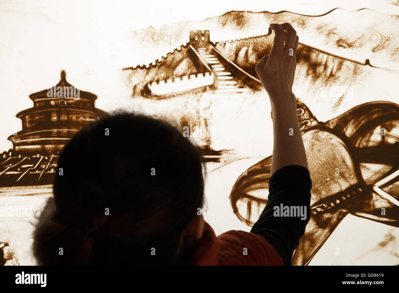 Sand painting creative Stock Photo - Alamy