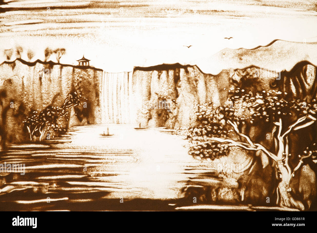 Sand painting creative Stock Photo - Alamy