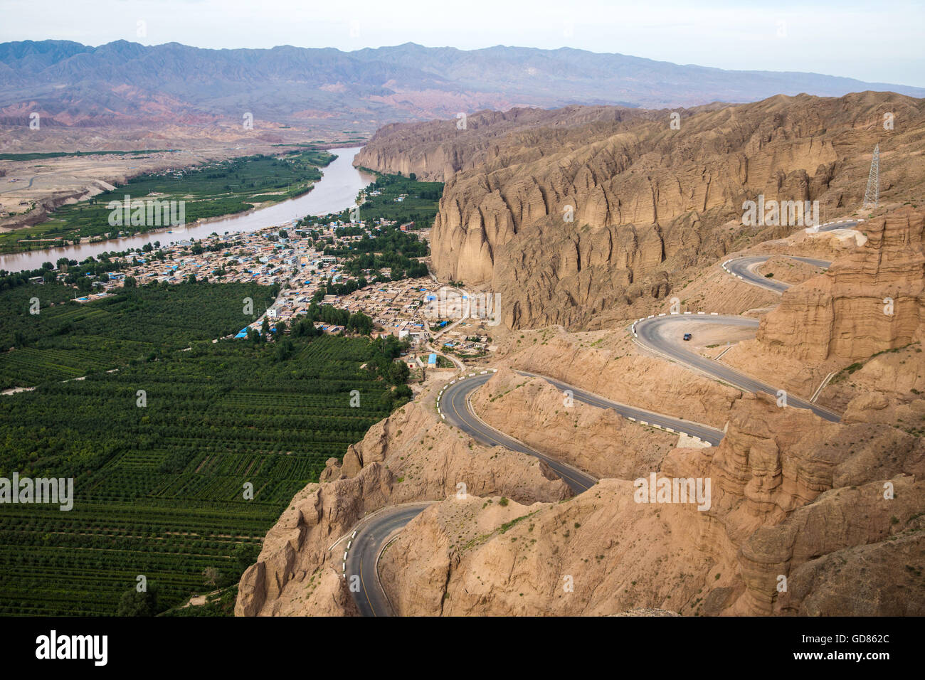 Jingtai county, gansu province longwan village road in China Stock ...