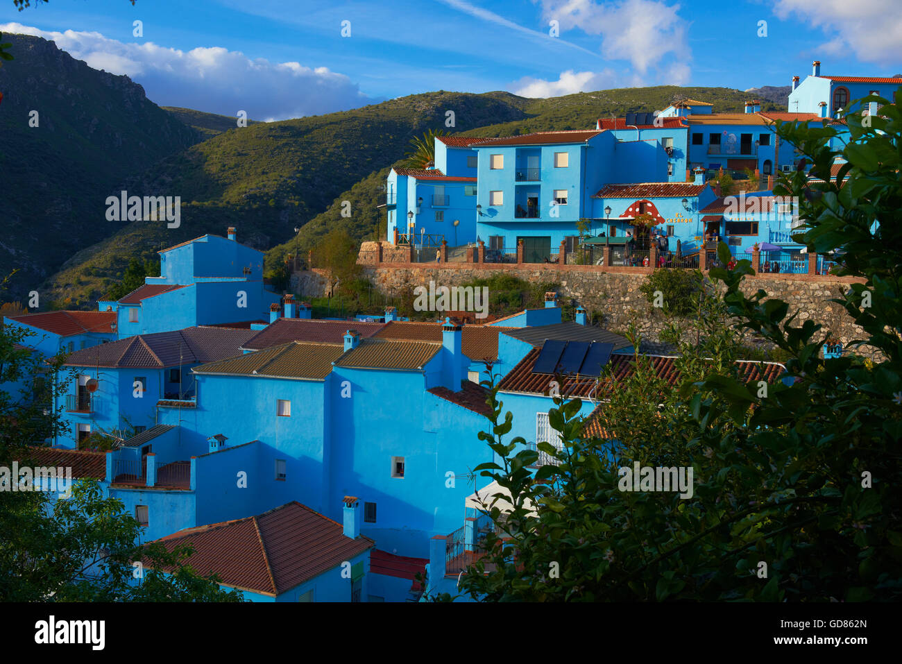 Juzcar, Genal Valley, Genal river valley, Serranía de Ronda. Smurfs ...