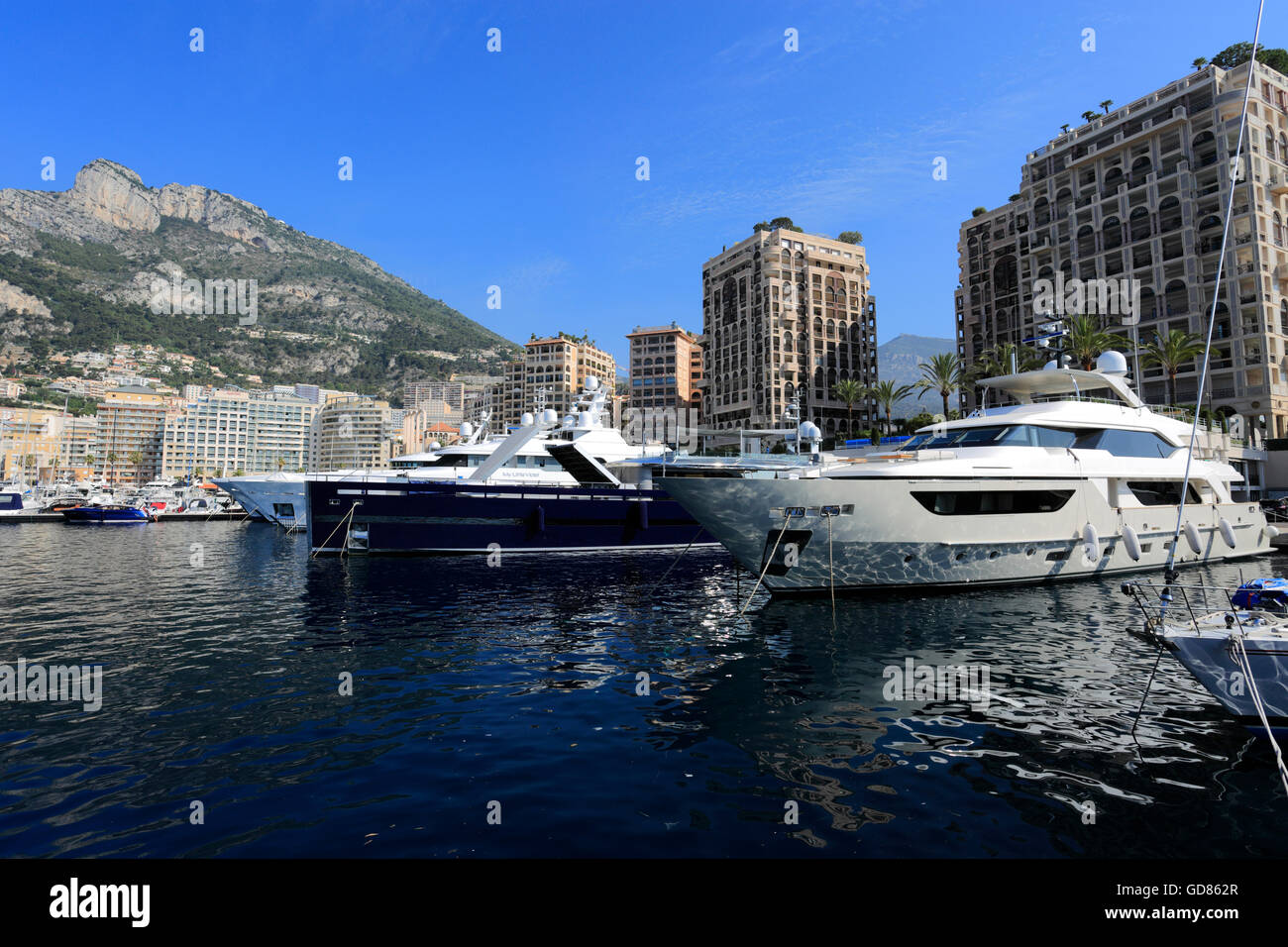 Super yachts in Monaco harbour ,Principality of Monaco, Europe Stock ...