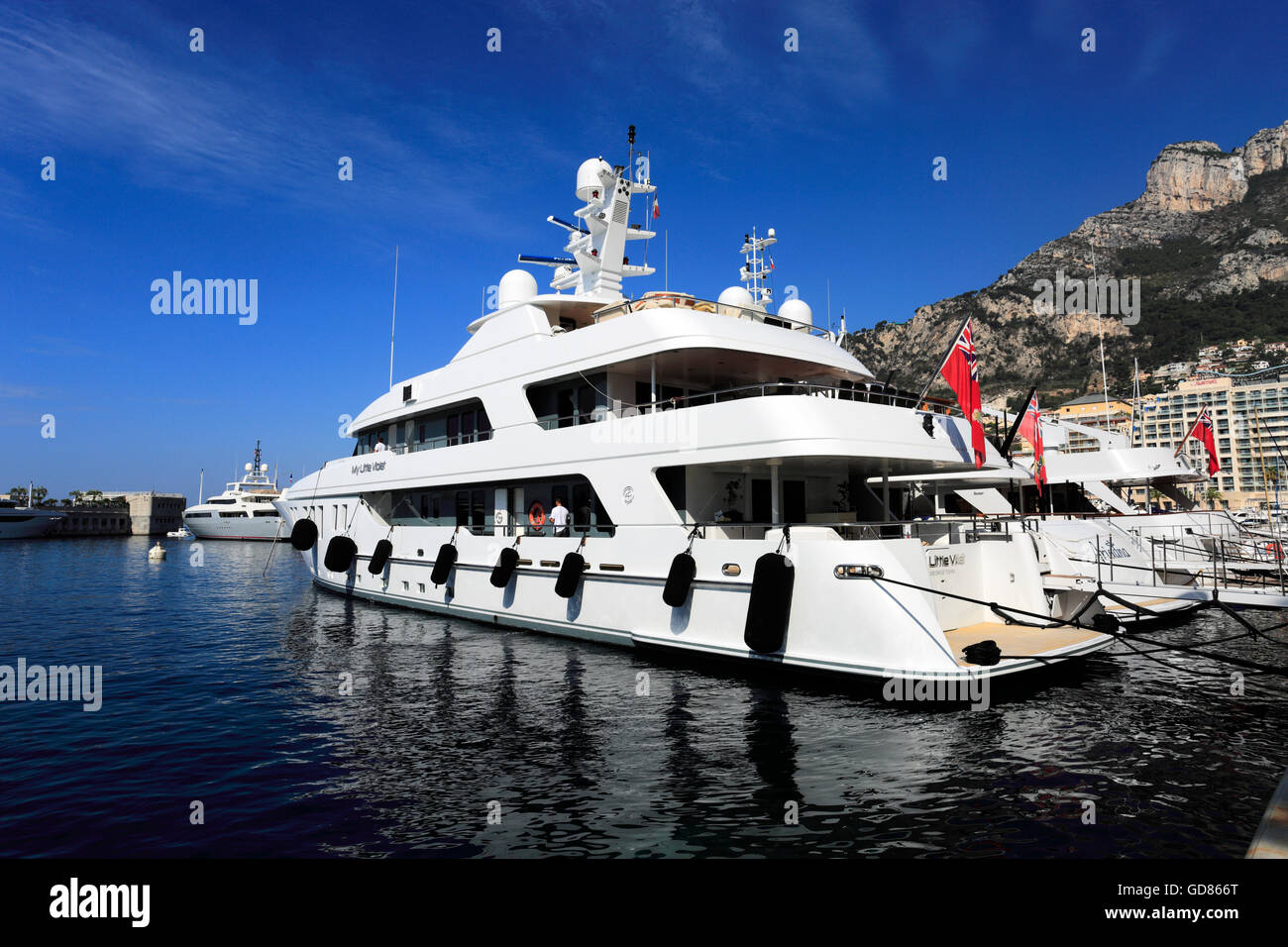 Super yachts in Monaco harbour ,Principality of Monaco, Europe Stock ...