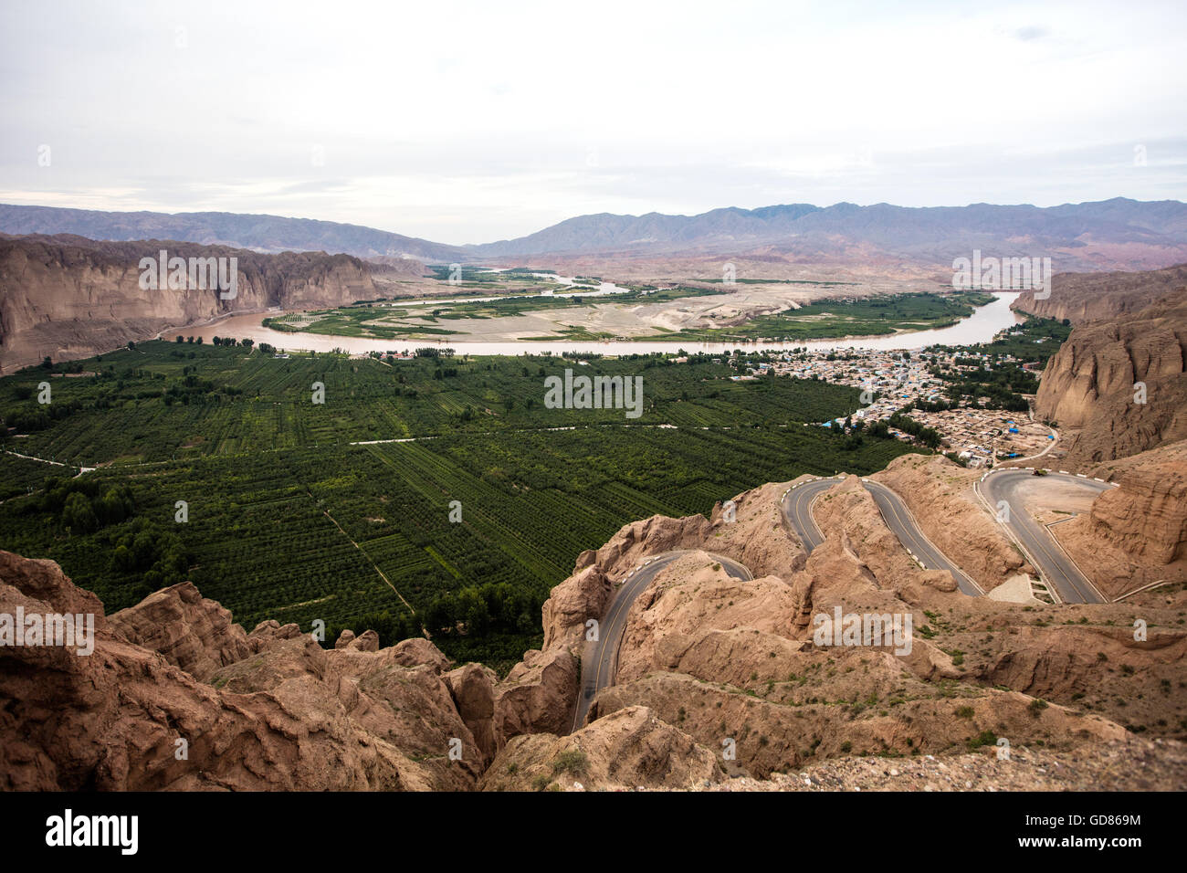 Jingtai County, Gansu province Longwan Village Road in China Stock ...