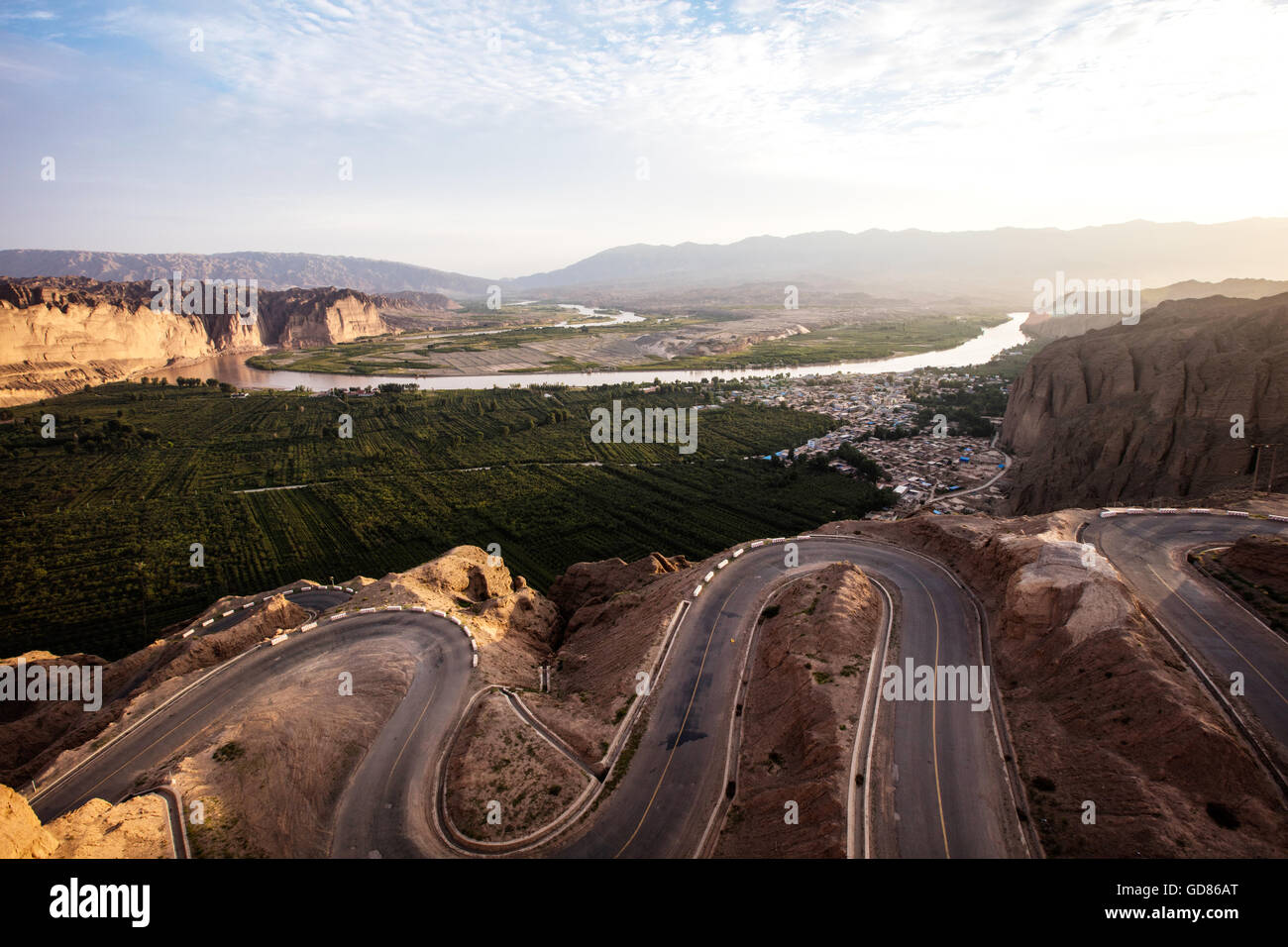 Jingtai County, Gansu province Longwan Village Road in China Stock ...