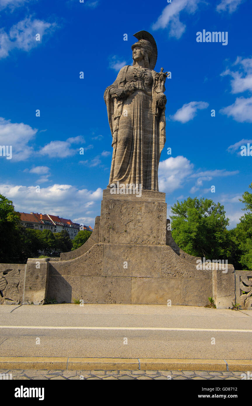 Maximilian Bridge, Pallas Athena Statue, Maximilianstrasse, Munich ...