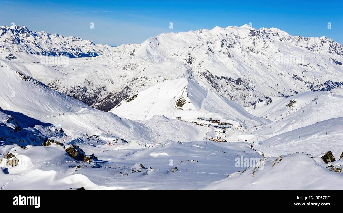 Ski resort "Les DEUX ALPES " with in the "ALPES D'HUEZ" in background ...