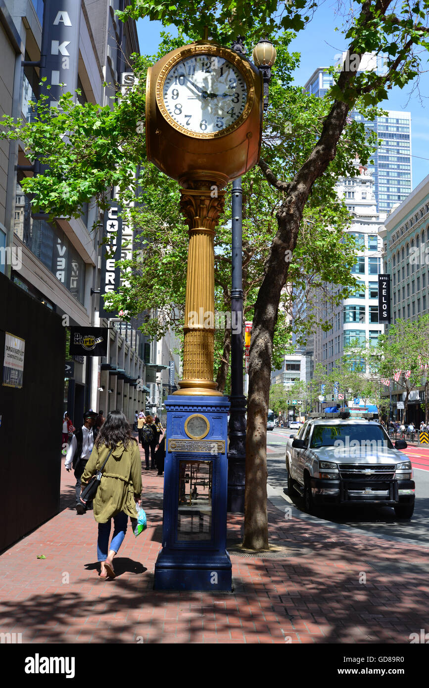 USA, California, San Francisco, Market Street, Street Clock Stock Photo ...