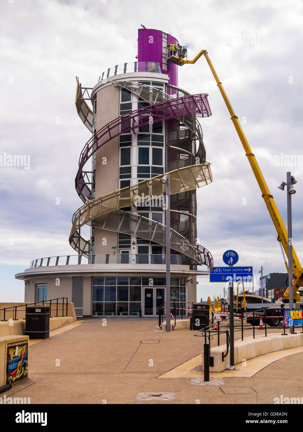 A Cherry Picker access platform enabling outer cladding repairs on the ...