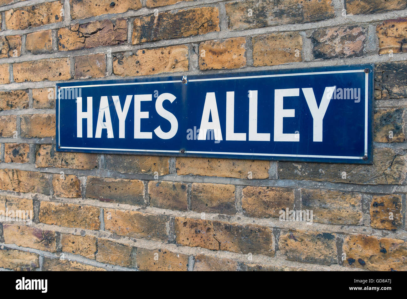 Hayes Alley Sign Whitstable Kent England Stock Photo - Alamy