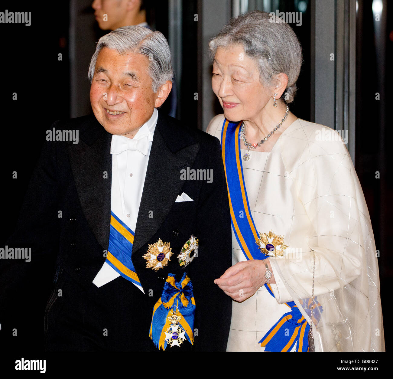 Japanese Emperor Akihito and Empress Michiko during a State Dinner at ...