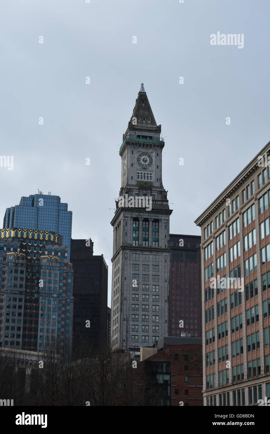 A view of the Custom House Tower in Downtown Boston Stock Photo - Alamy