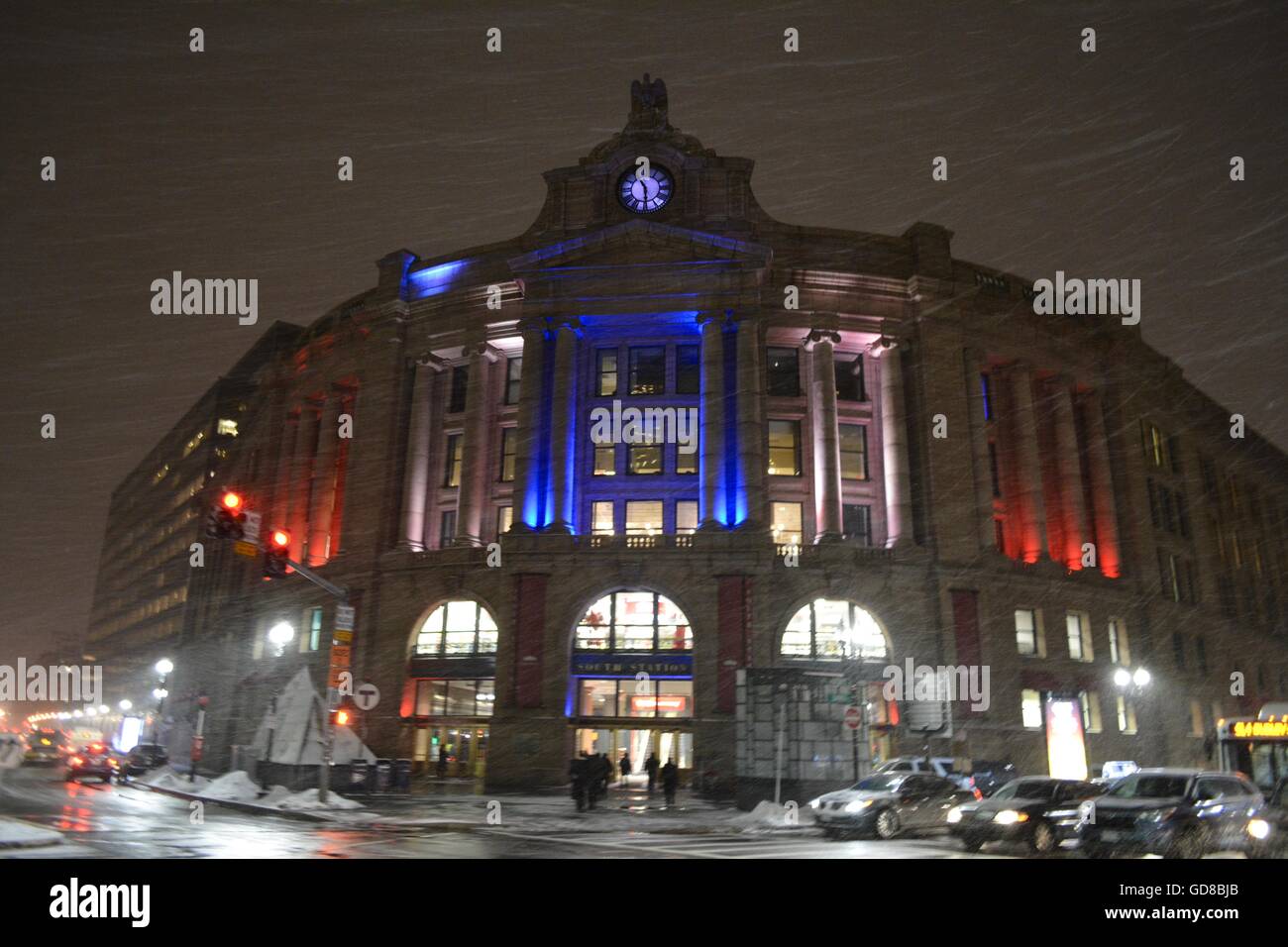Boston's iconic South Station rail terminal during the midst of a ...