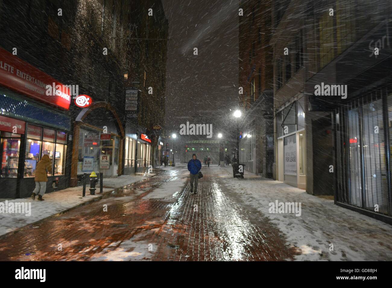 Downtown Boston during a Winter storm Stock Photo - Alamy