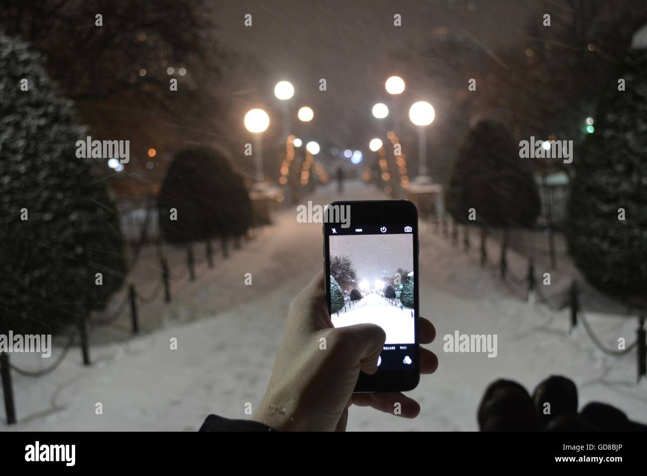 A shot of an iPhone smartphone camera taking a picture of the iconic ...