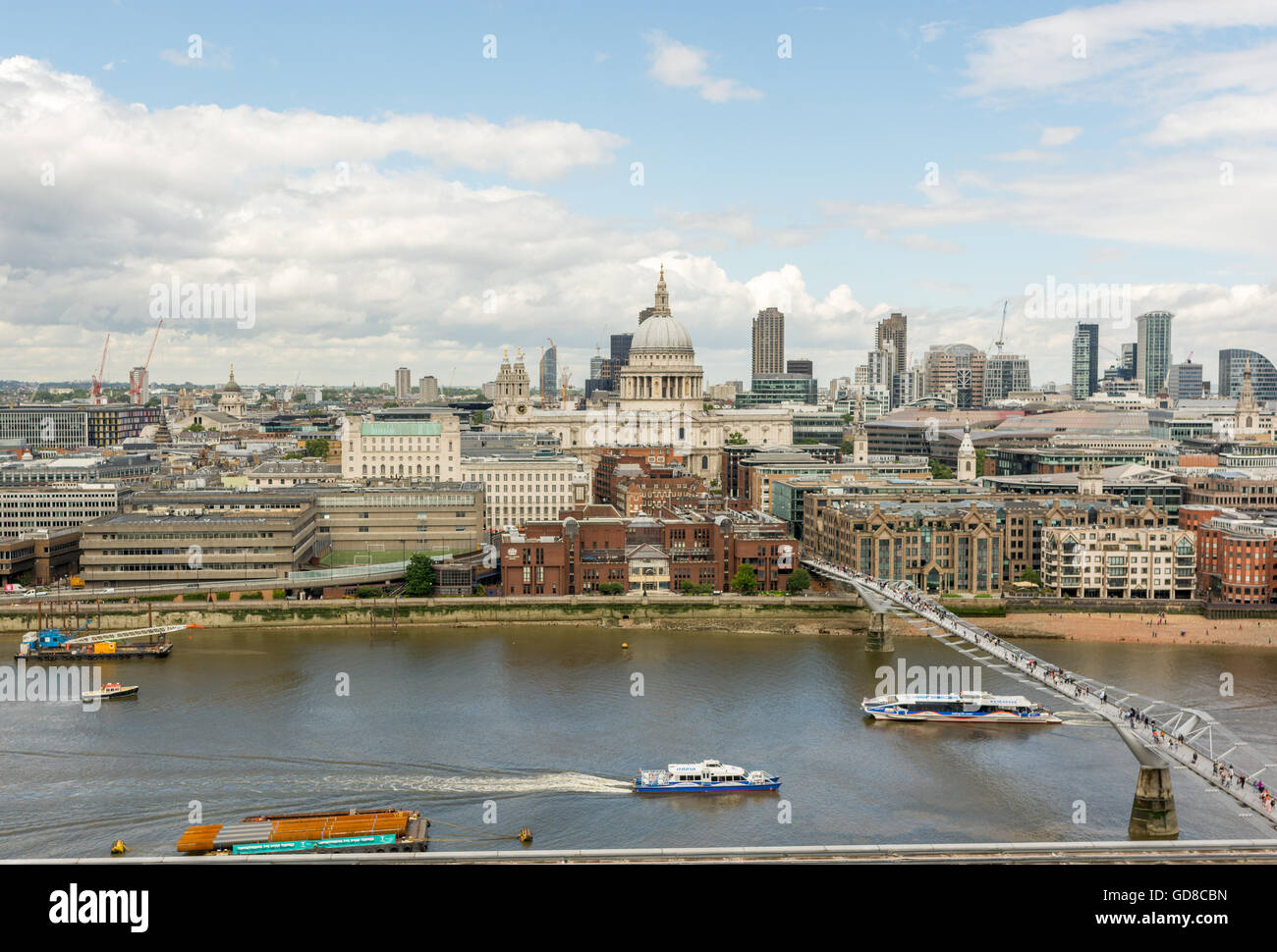 London skyline from the viewing platform on level 10 of the Tate Modern ...