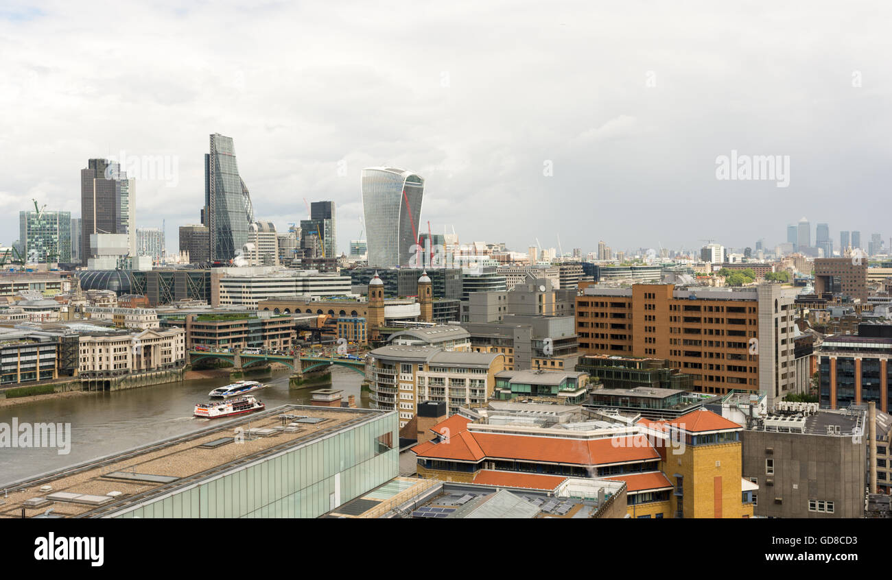 London skyline from the viewing platform on level 10 of the Tate Modern ...