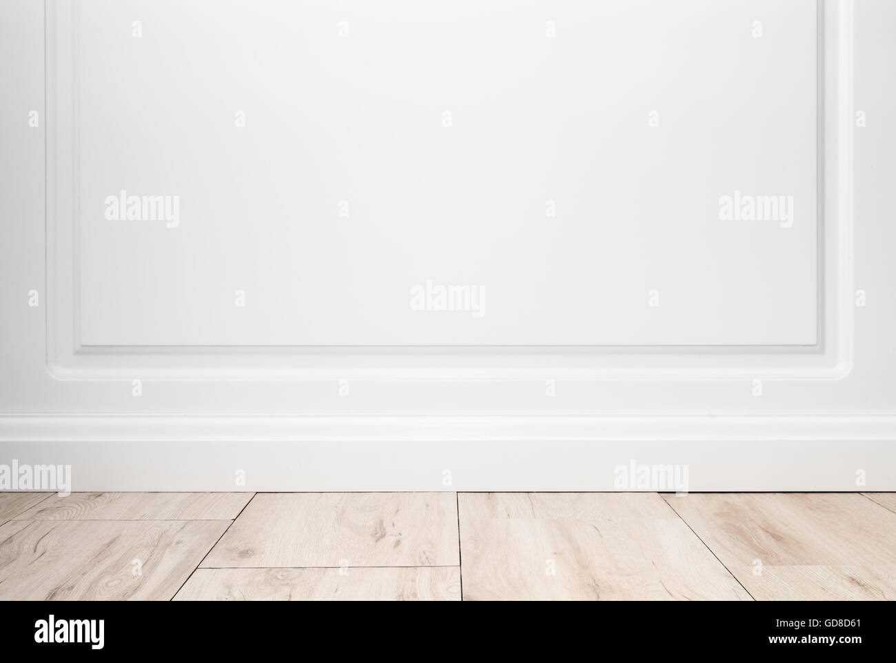 Abstract empty interior background, white wall and wooden floor Stock ...