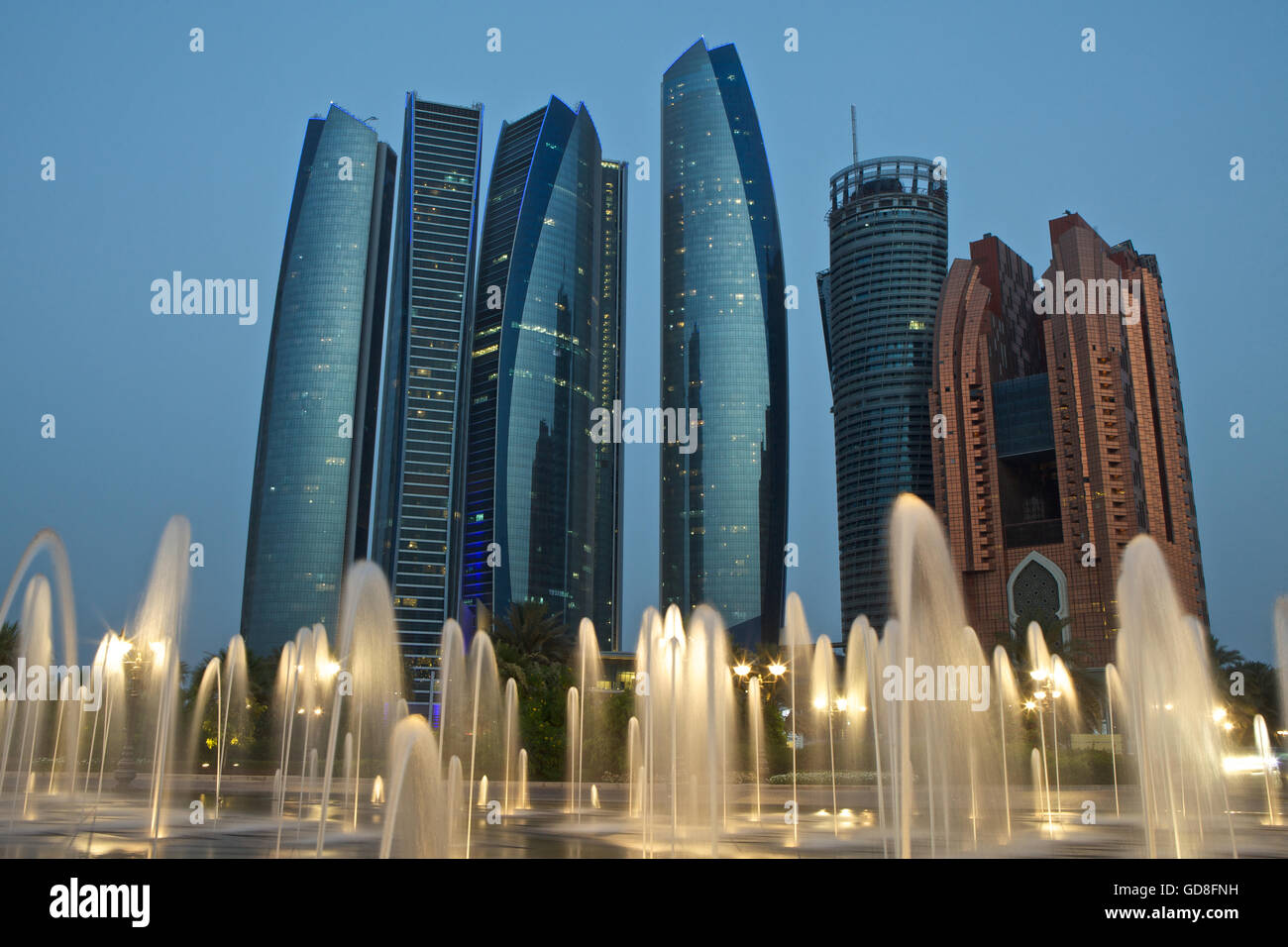 Abu dhabi skyline with desert hi-res stock photography and images - Alamy