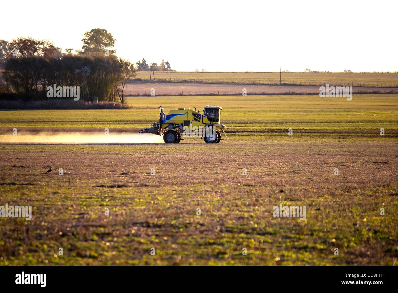 Tractor, spray, fumigate Stock Photo - Alamy
