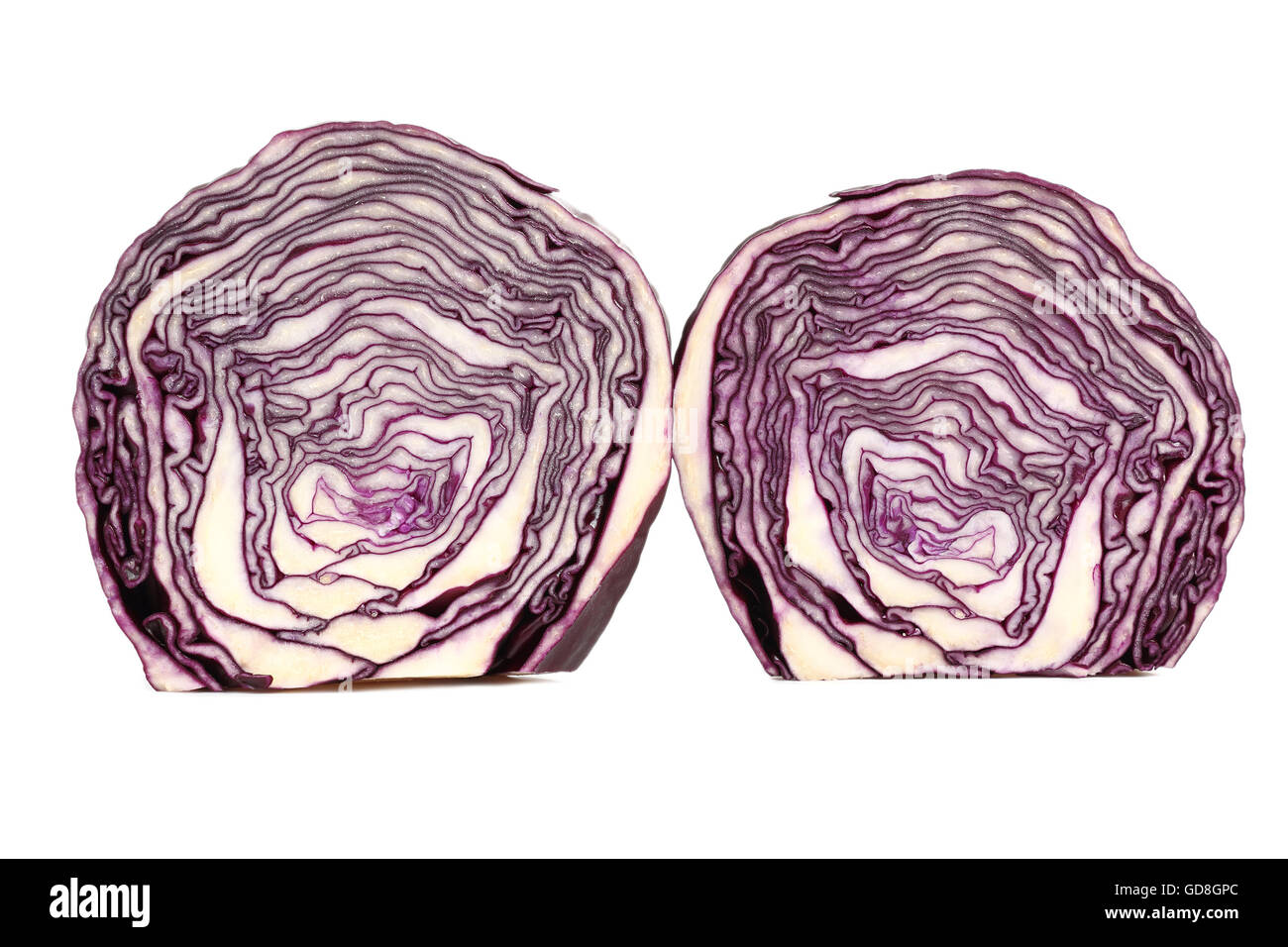 Red purple cabbage. Isolated on a white background Stock Photo - Alamy