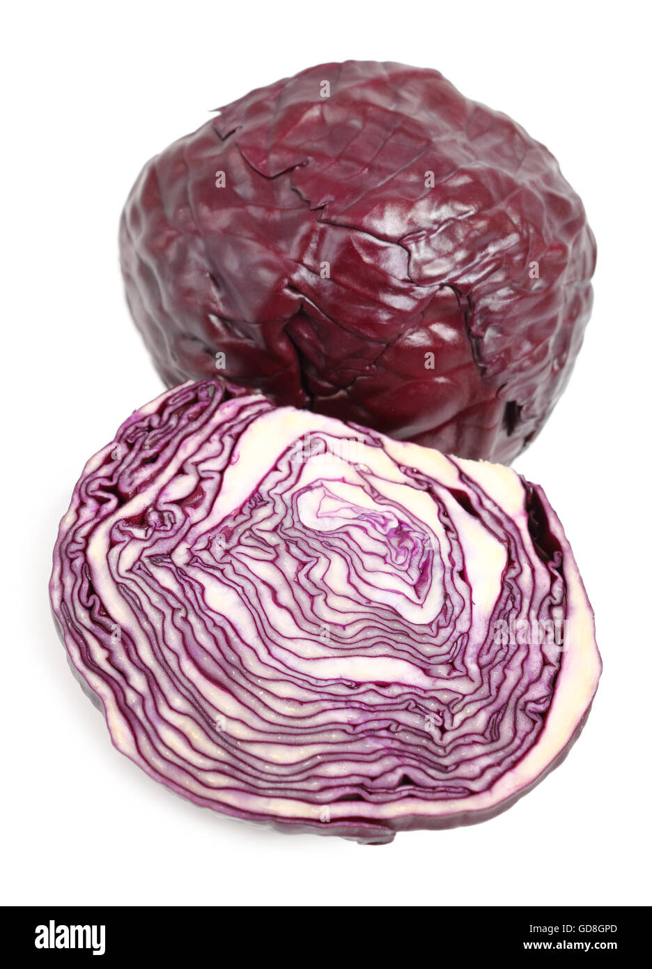 Red purple cabbage. Isolated on a white background Stock Photo - Alamy