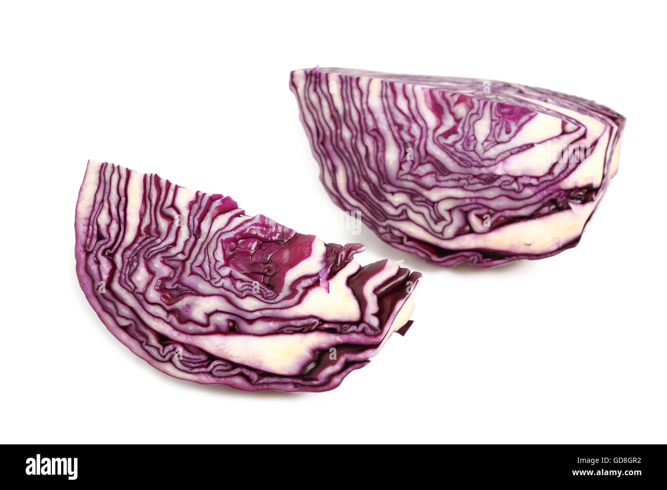 Red purple cabbage. Isolated on a white background Stock Photo - Alamy