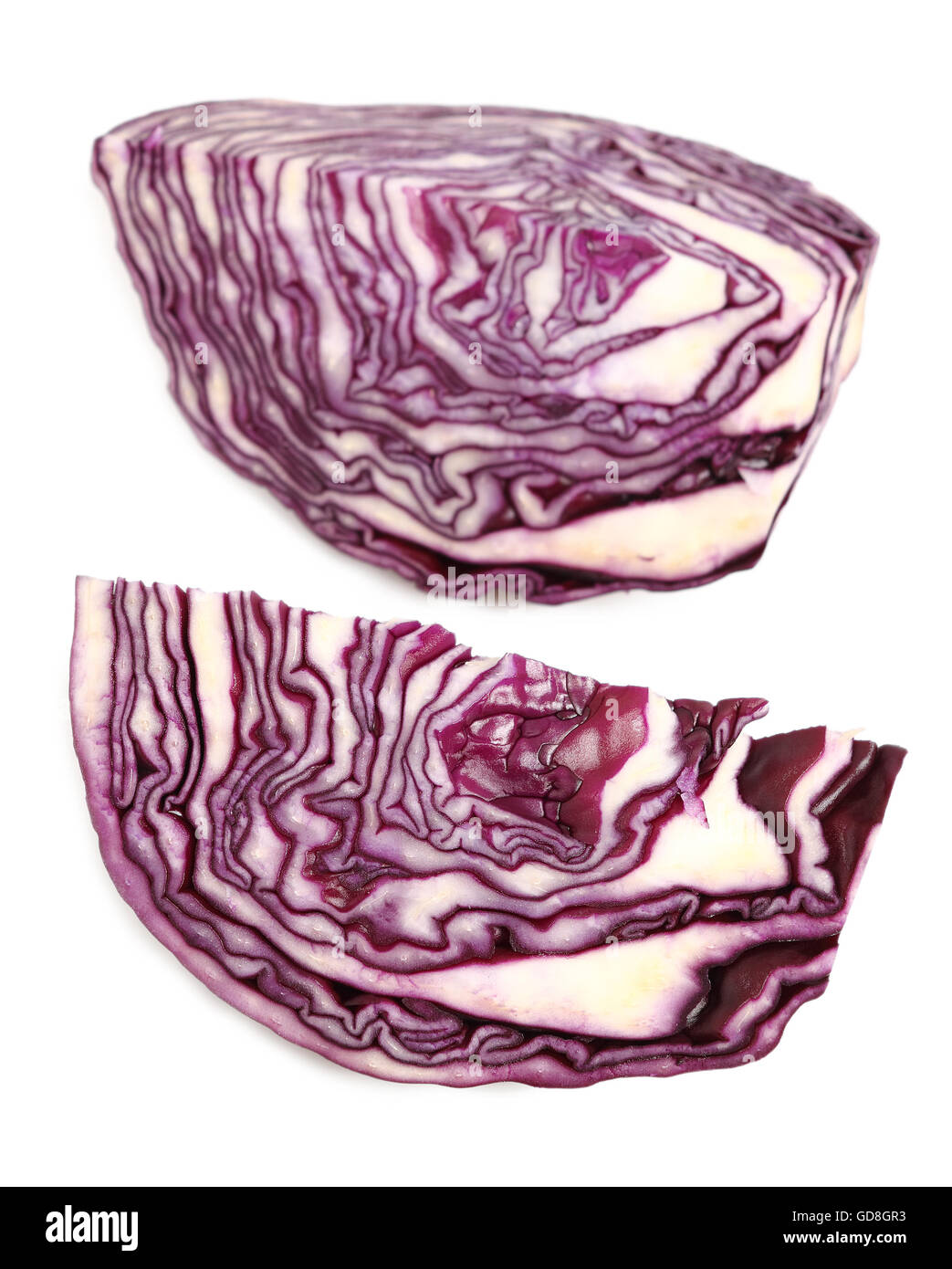 Red purple cabbage. Isolated on a white background Stock Photo - Alamy