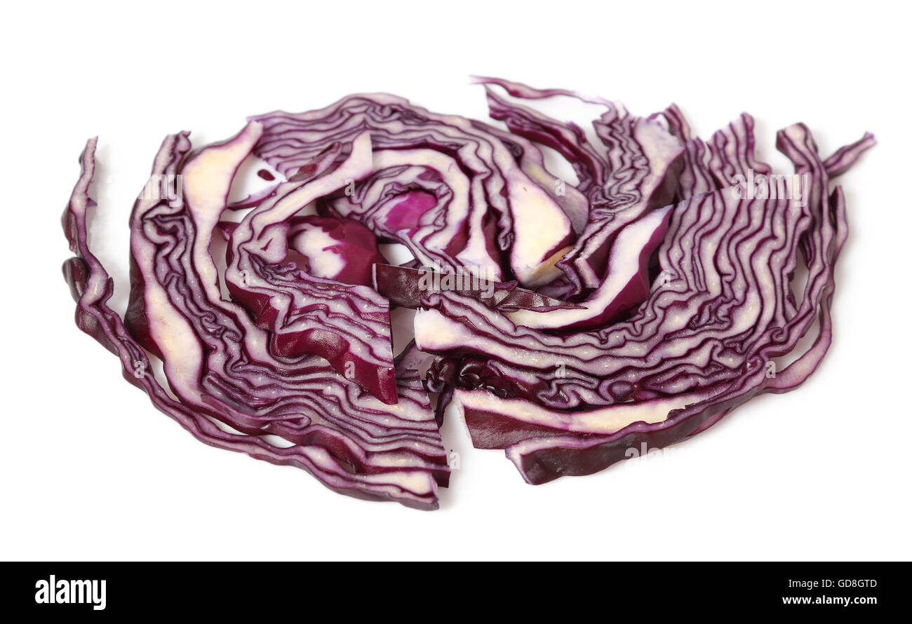 Red purple cabbage. Isolated on a white background Stock Photo - Alamy