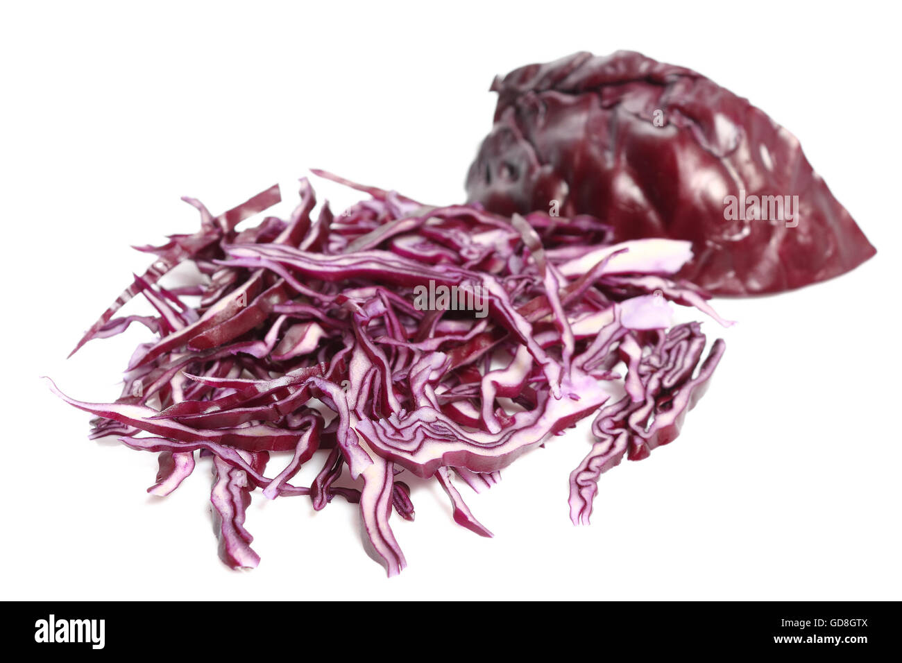 Red purple cabbage. Isolated on a white background Stock Photo - Alamy
