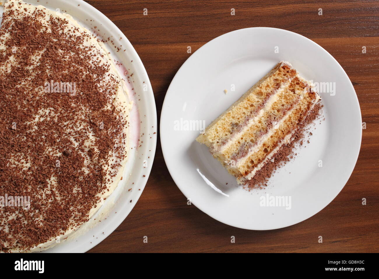 Layer cake with buttercream and jam Stock Photo - Alamy