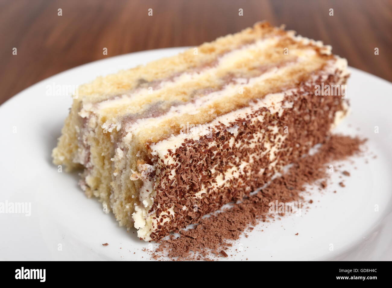 Layer cake with buttercream and jam Stock Photo - Alamy