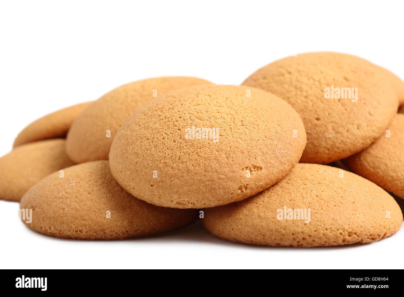 Sponge biscuits. Isolated on a white background Stock Photo - Alamy
