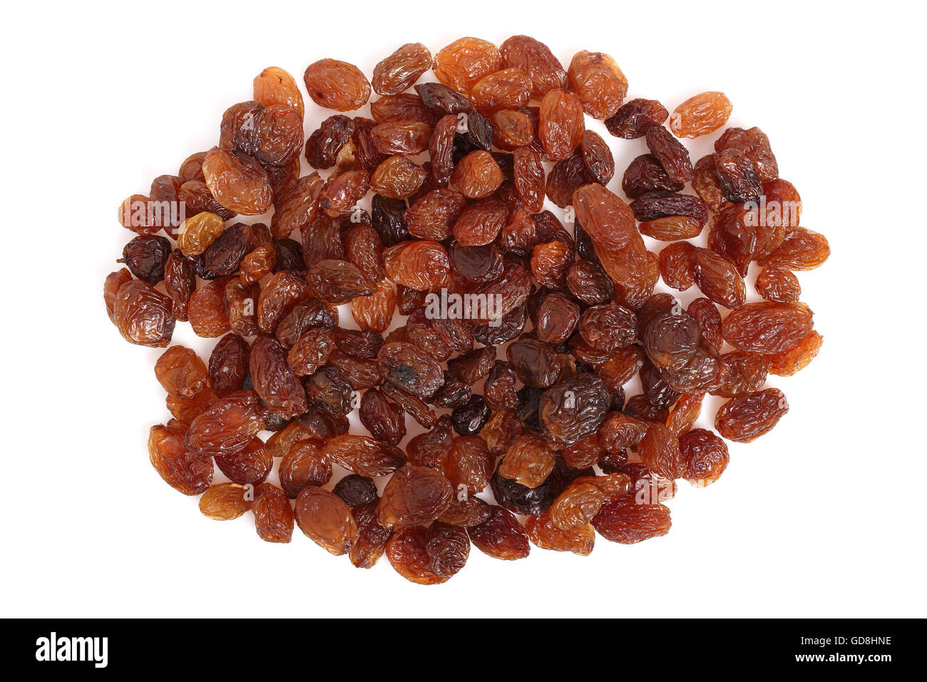 Raisins. Isolated on white background. Directly Above Stock Photo - Alamy