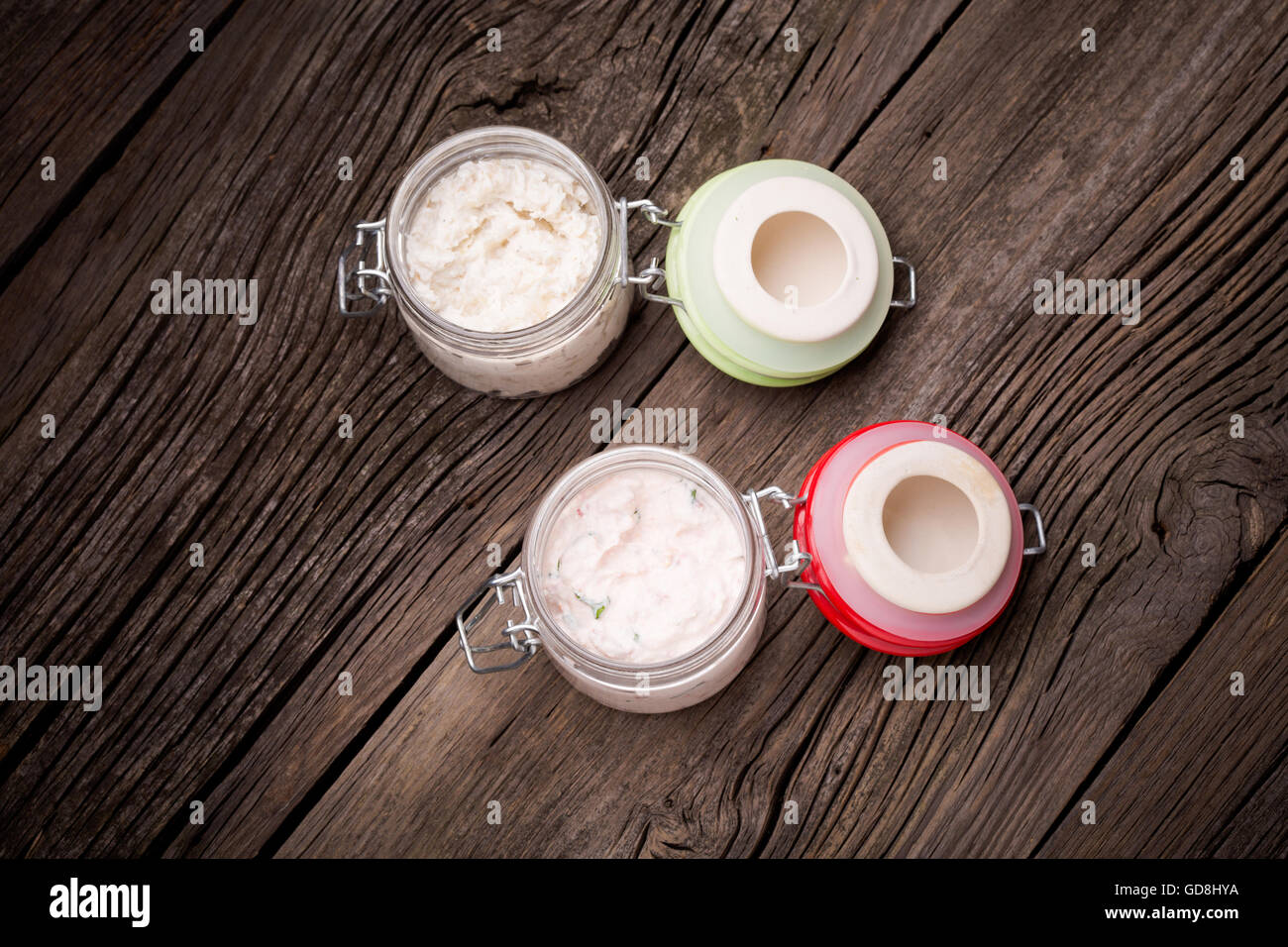 Homemade DIY natural very healthy fish, hake paste with onion and dried ...