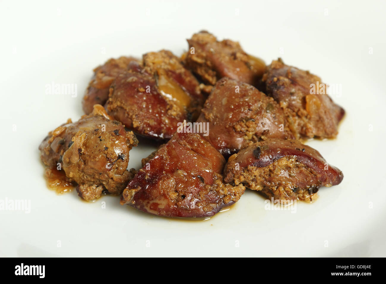 Cooked chicken liver Stock Photo - Alamy