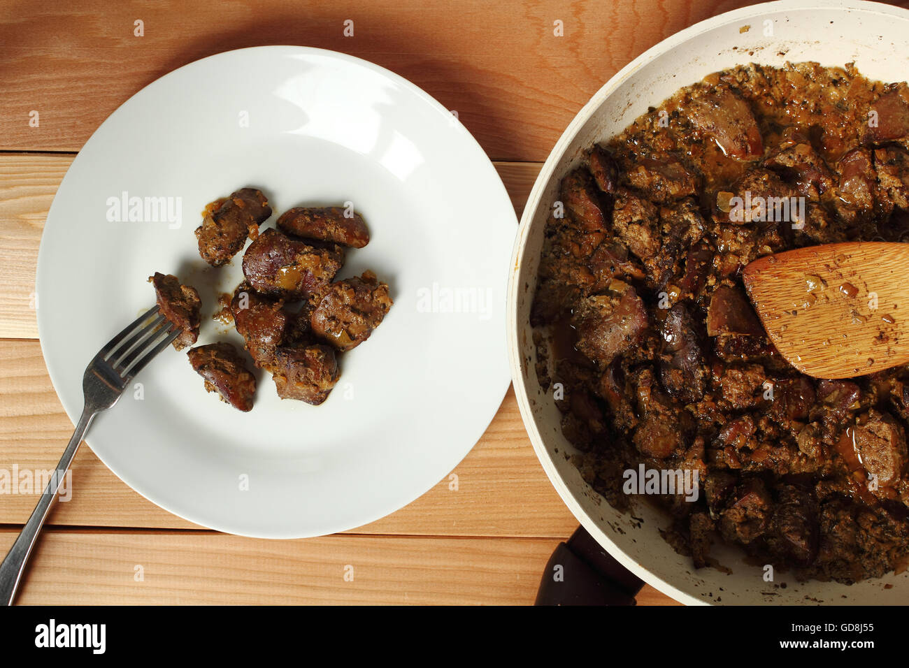 Cooked chicken liver Stock Photo - Alamy