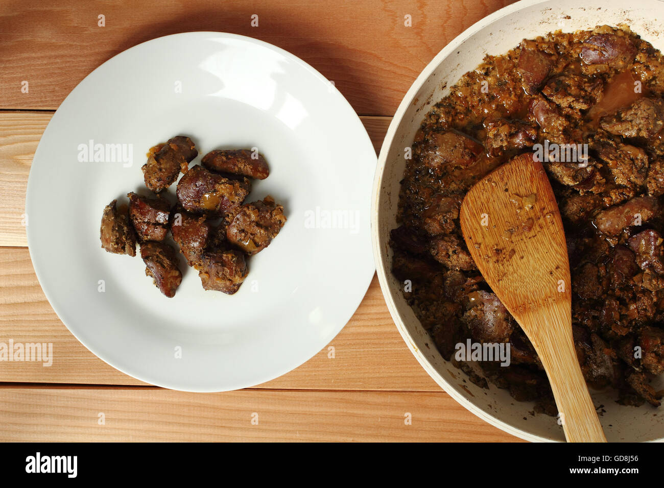 Cooked chicken liver Stock Photo - Alamy
