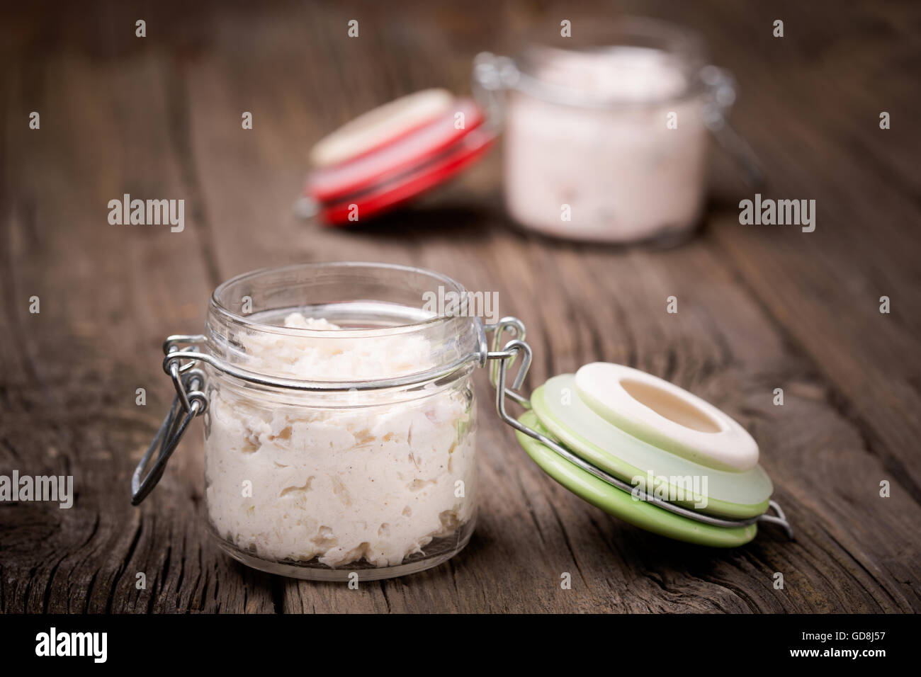 Homemade DIY natural very healthy fish, hake paste with onion and dried ...