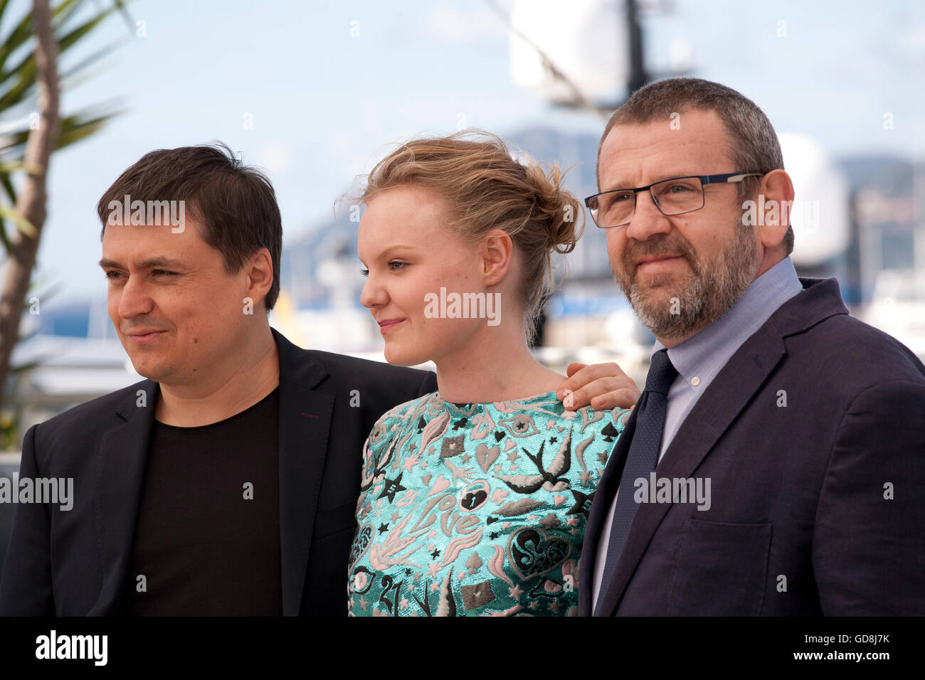 Director Cristian Mungiu, actress Maria Dragus and actor Adrian Titieni ...