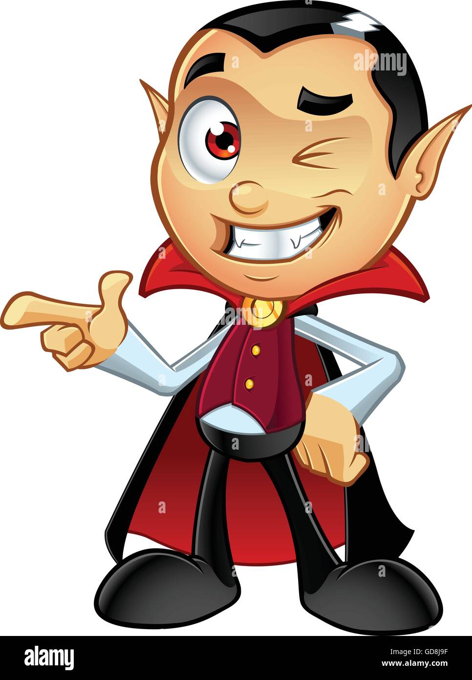 A cartoon illustration of a Dracula Vampire Character Stock Vector ...