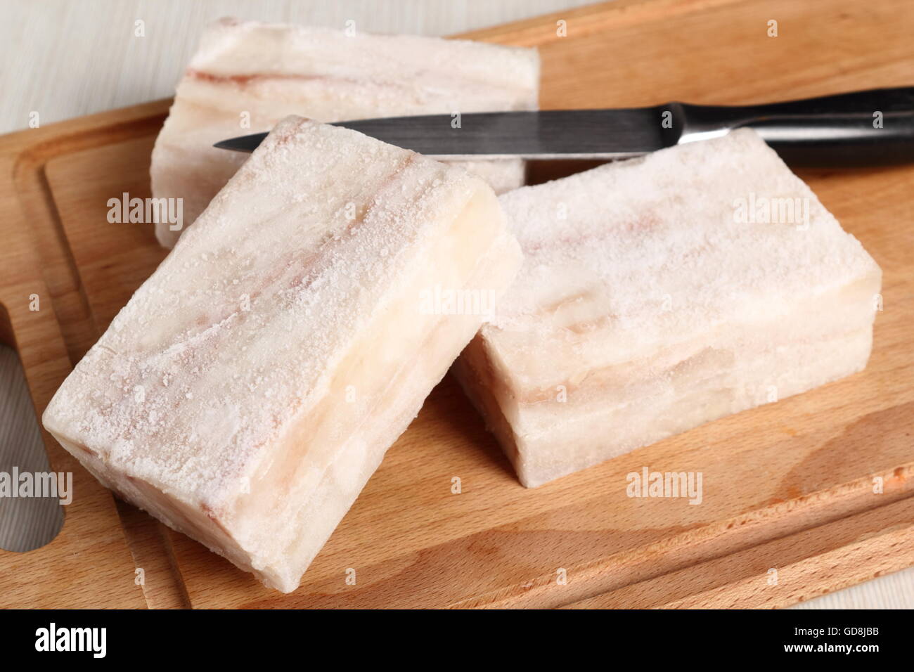 Frozen Fish Fillet Block, Alaska Pollock Stock Photo - Alamy