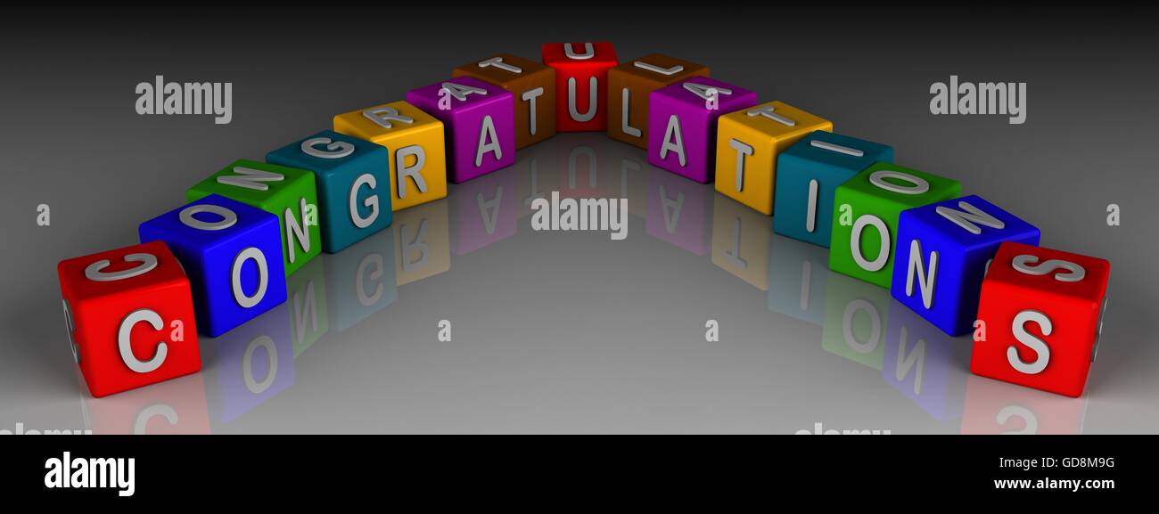 congratulation word in colorfullbox Stock Photo - Alamy