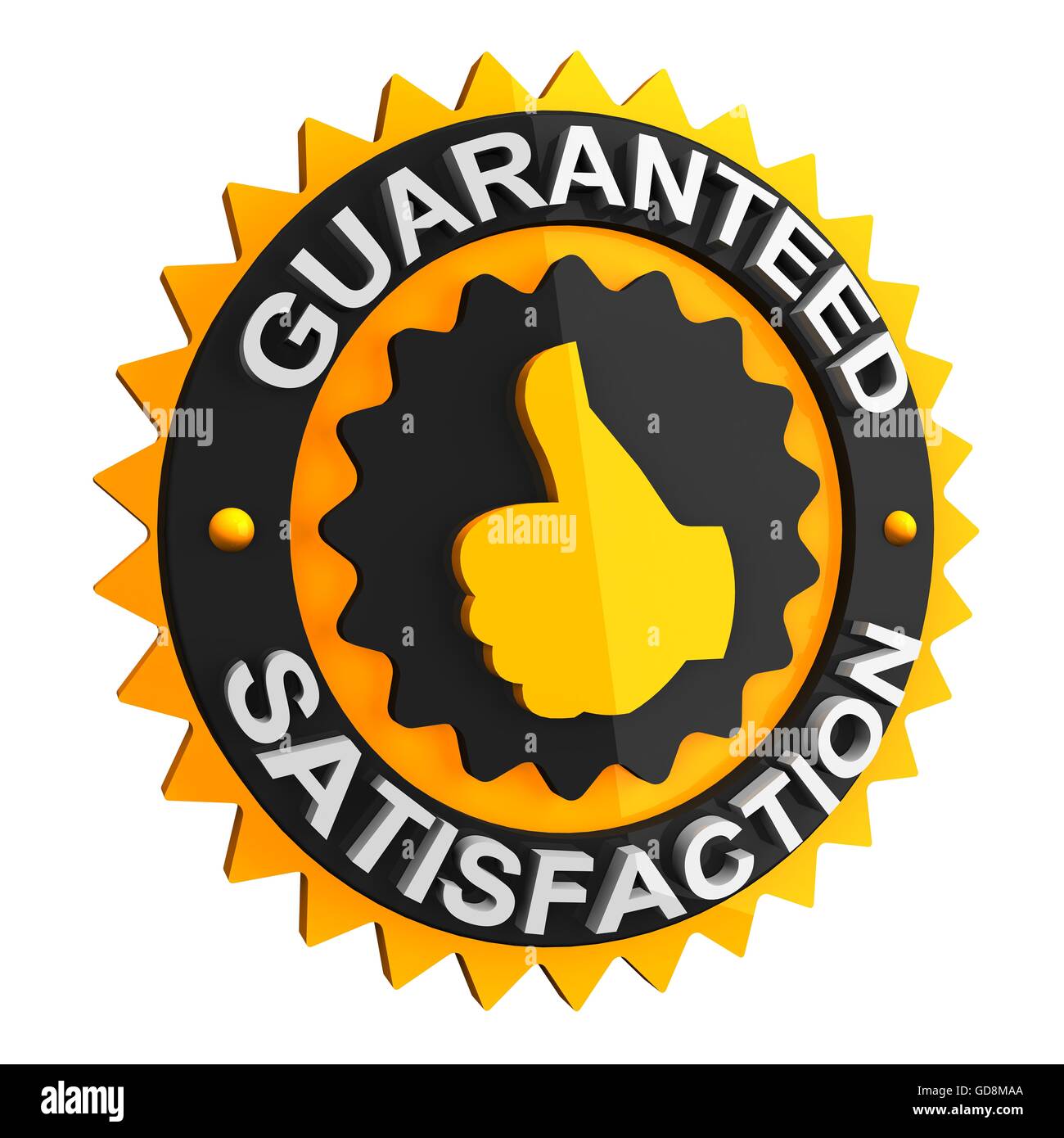 guarantied satisfaction label Stock Photo - Alamy