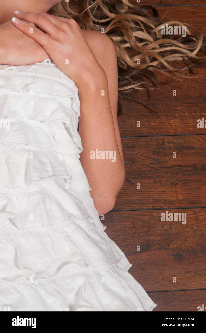 Woman laying on chest hi-res stock photography and images - Alamy