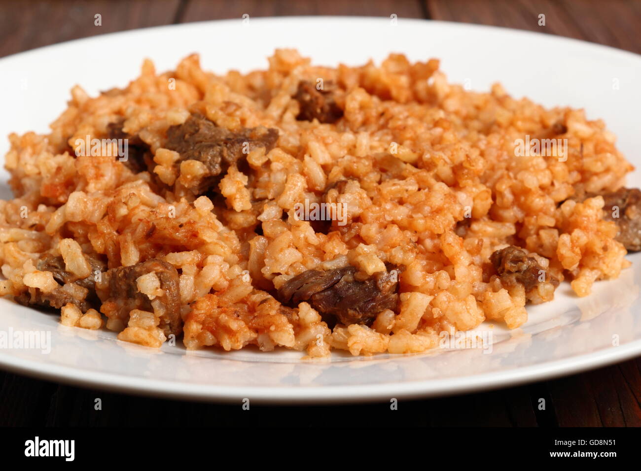 Spanish Rice with Beef Stock Photo - Alamy
