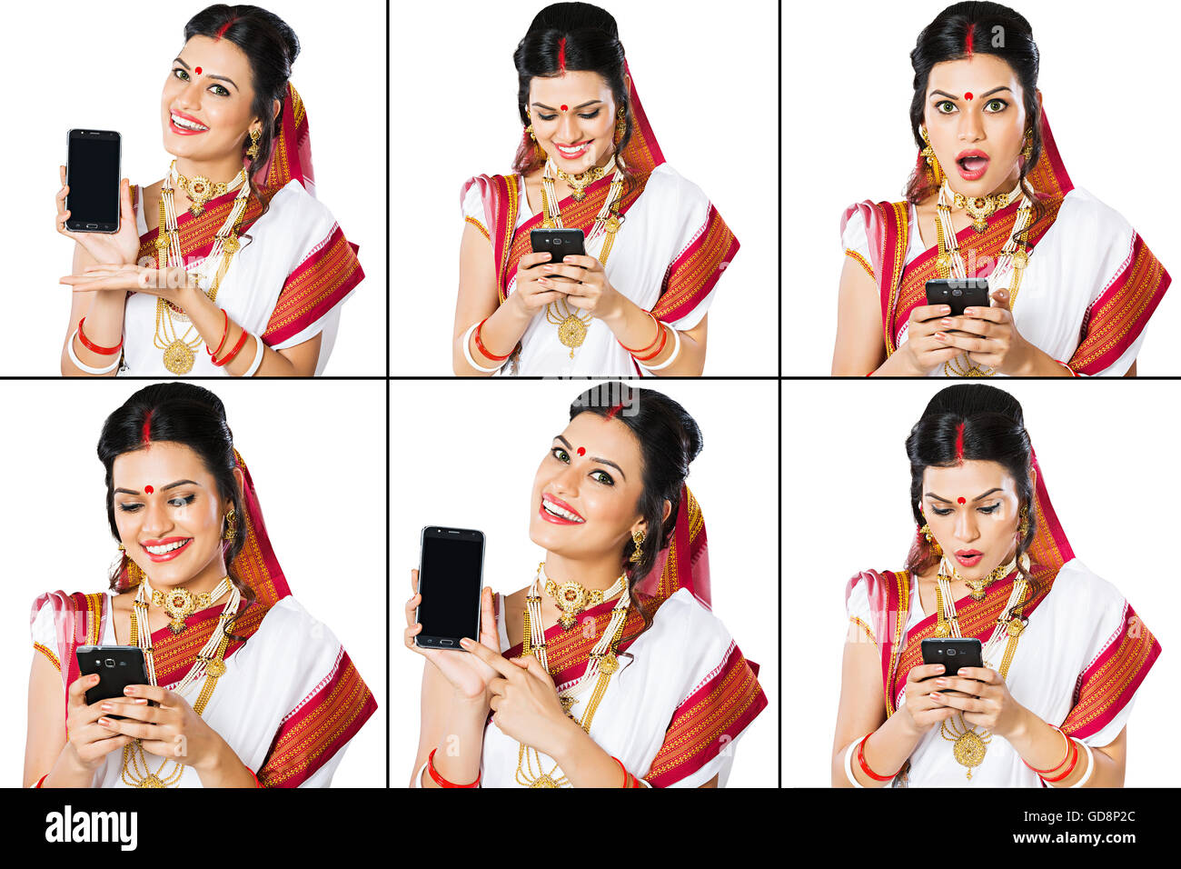 1 Indian Bengali Adult Woman Comparisons Mobile Phone Multi Tasking ...